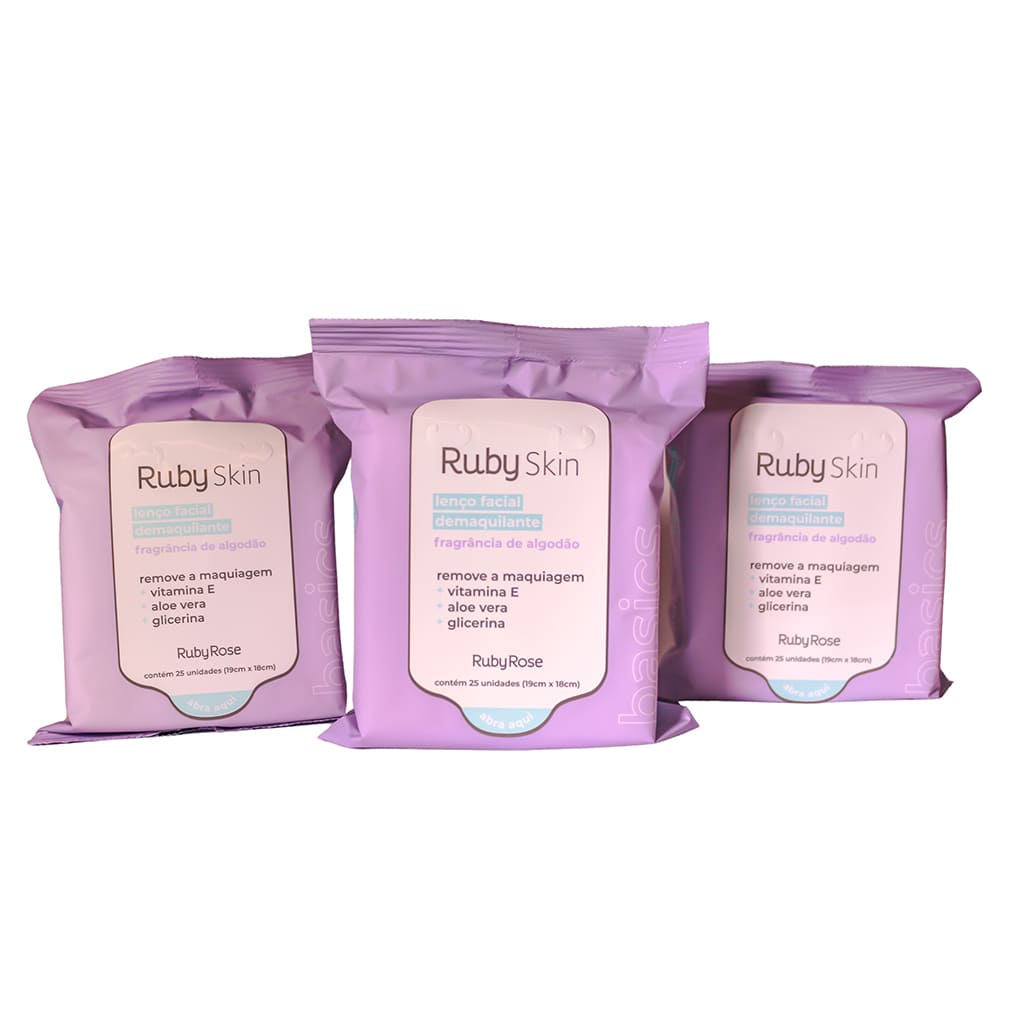 Lenço Demaquilante Ruby Skin Ruby Rose - Base Gold